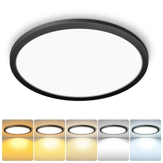 16 Inch Black Flush Mount Lights with Dimmable, 5CCT Features - Walmart.com