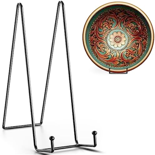 16 Inch Black Metal Plate Stand (3 Pack) - Heavy Duty Picture and ...