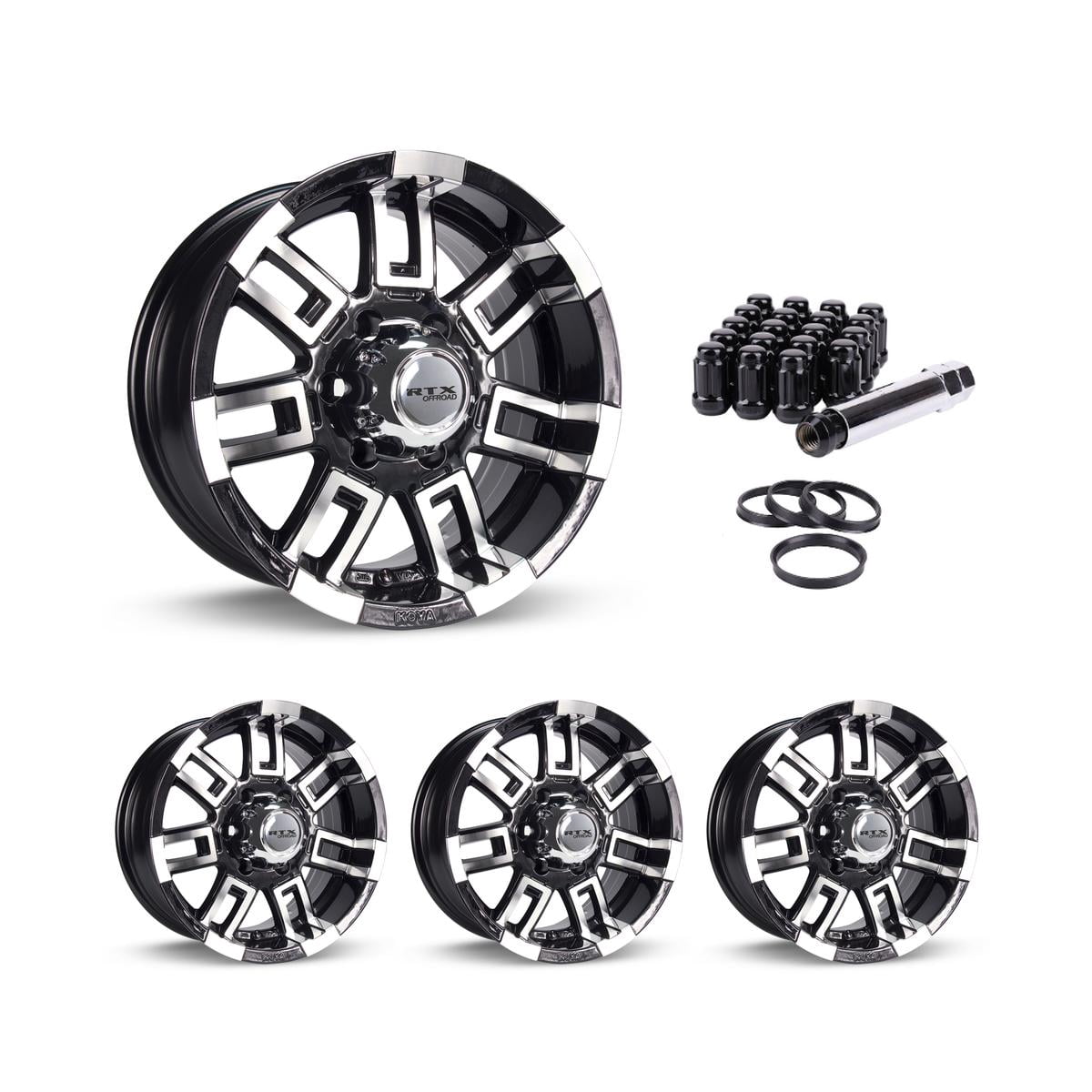 16 Inch Black Rims (Set of 4) for 1994-2004 Ford Mustang, RTX 81009-AV ...