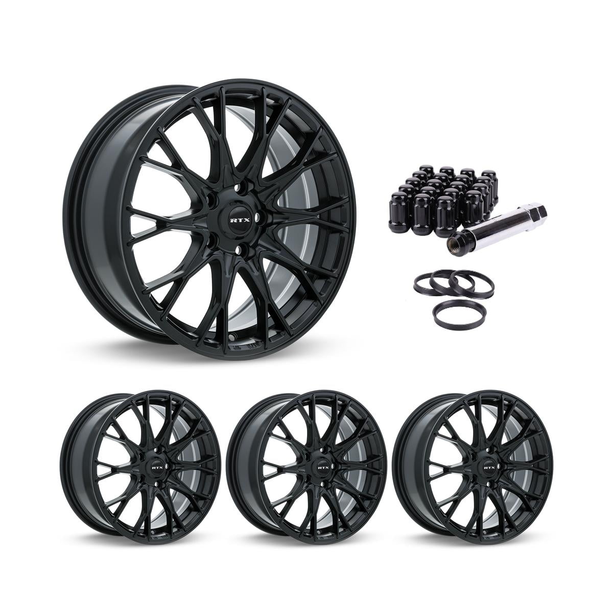 16 Inch Black Rims (Set of 4) for 2001-2010 Chrysler PT Cruiser, RTX ...
