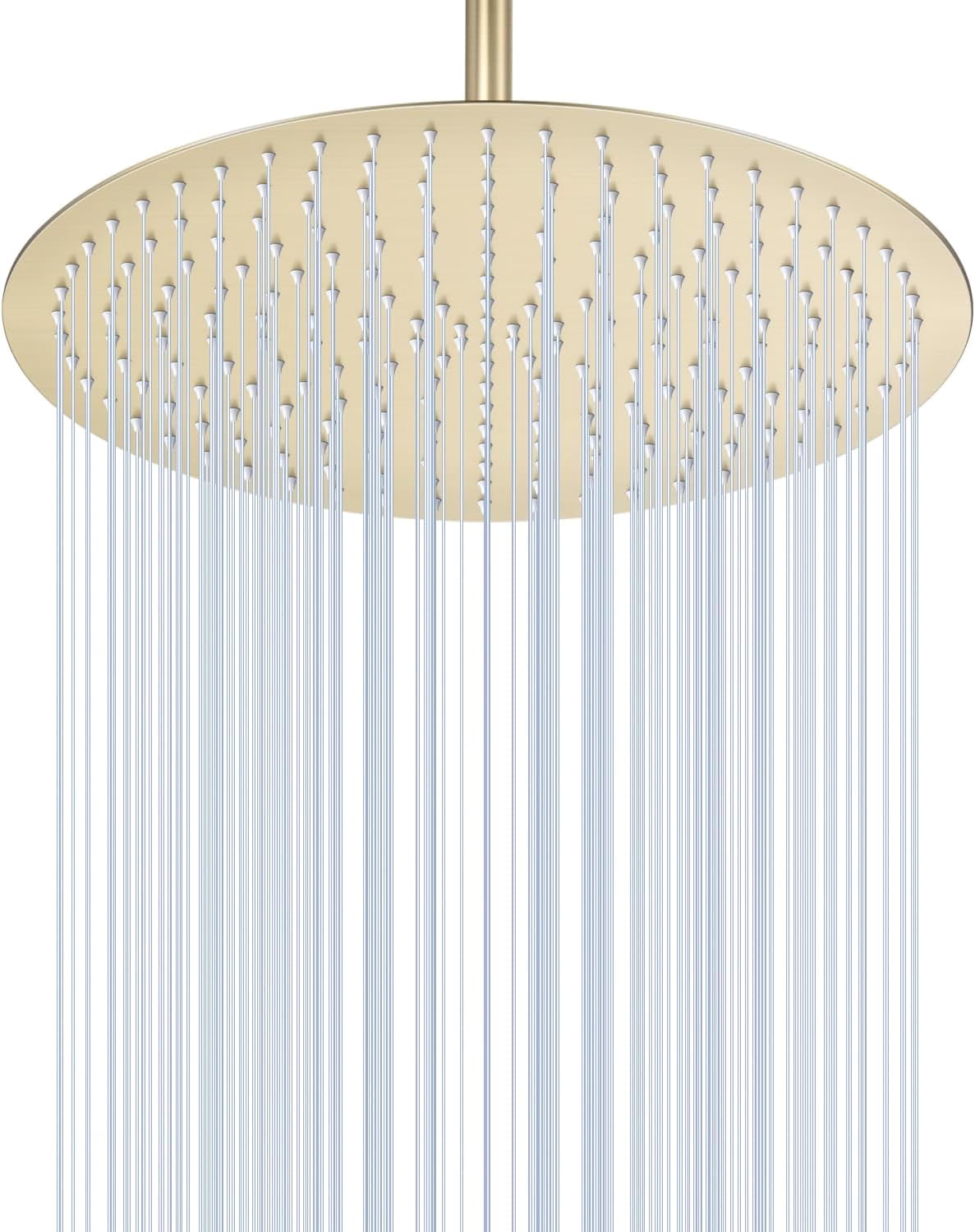 16 Inch Brushed Gold Large Ceiling Rainfall Shower Head, All Metal ...