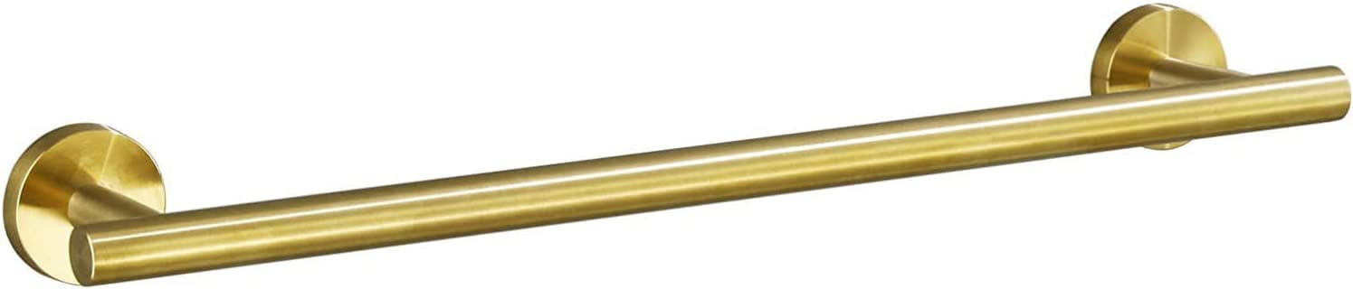 16-Inch Brushed Gold Towel Bar for Bathroom, Total Length 18-Inch Bath ...