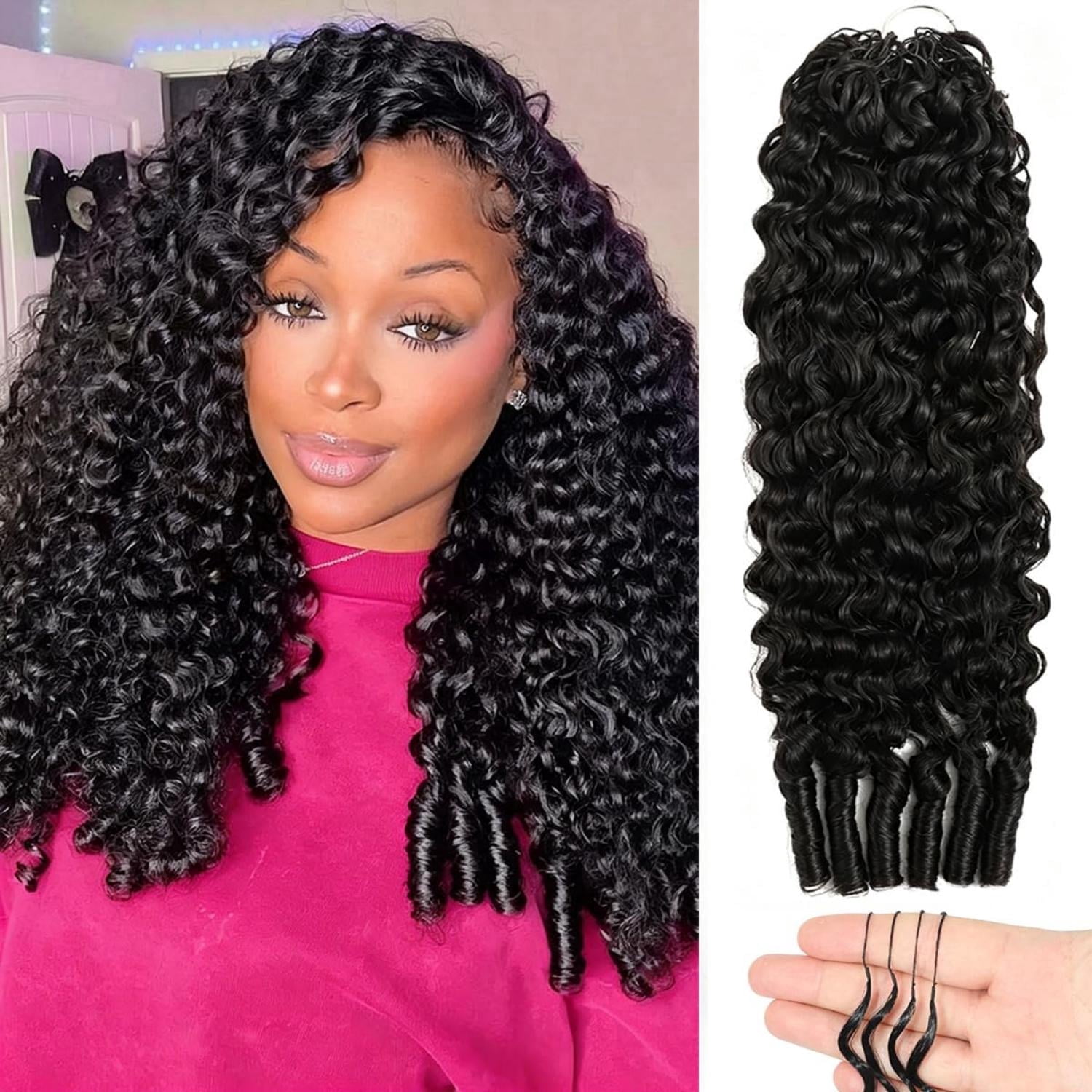 16 Inch Burmese Curly Crochet Human Hair 200G Invisible Miracle Knots ...