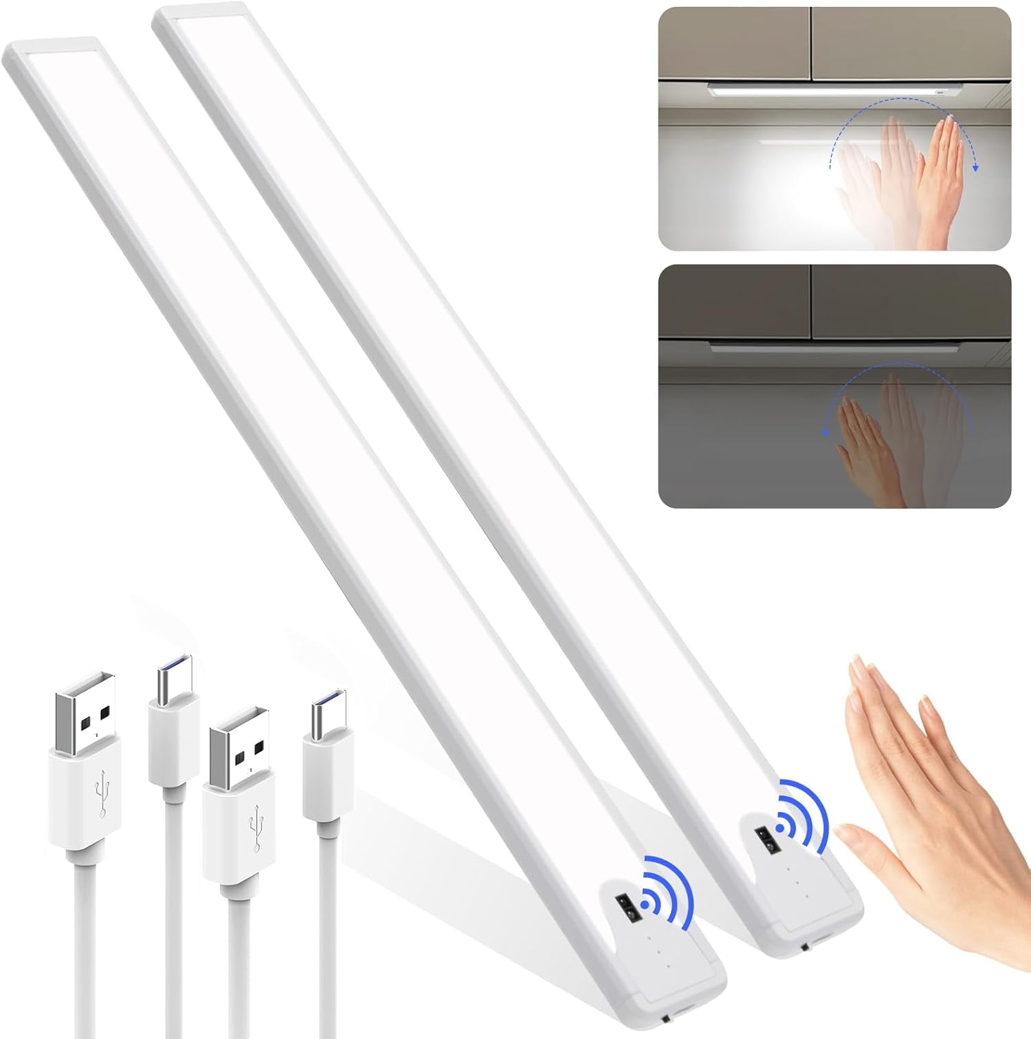 16 Inch Under Cabinet Light, Hand Wave Sensor 83 Indoor Cabinet ...