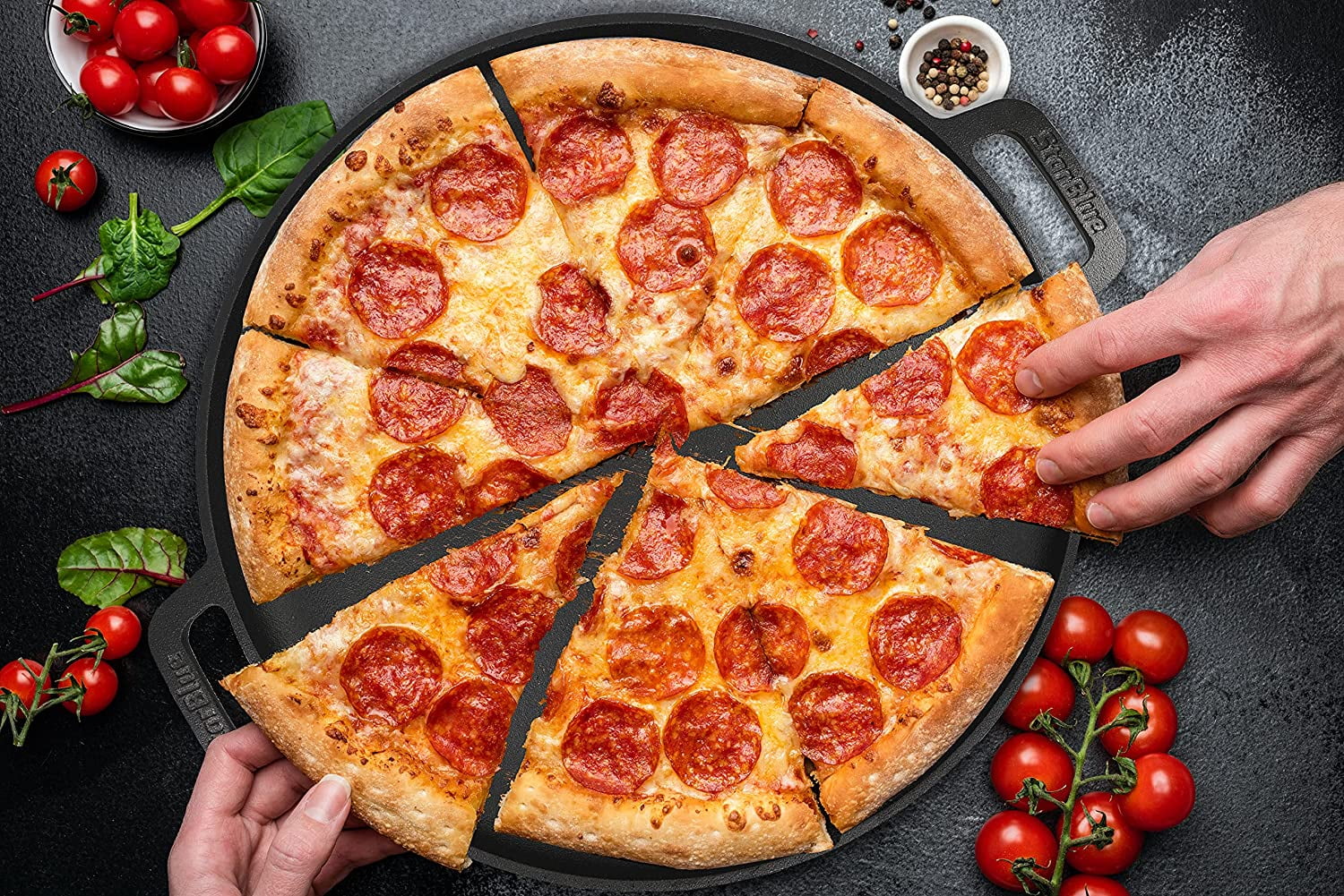 16 Inch Cast Iron Pizza Pan Round Griddle by - Walmart.com