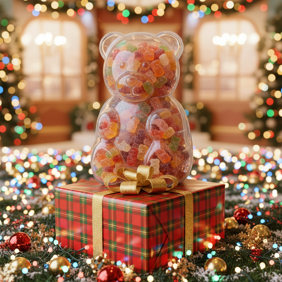 16 Inch Clear Gummy Bear Jar - Extra Large Bear Shaped Plastic Candy ...