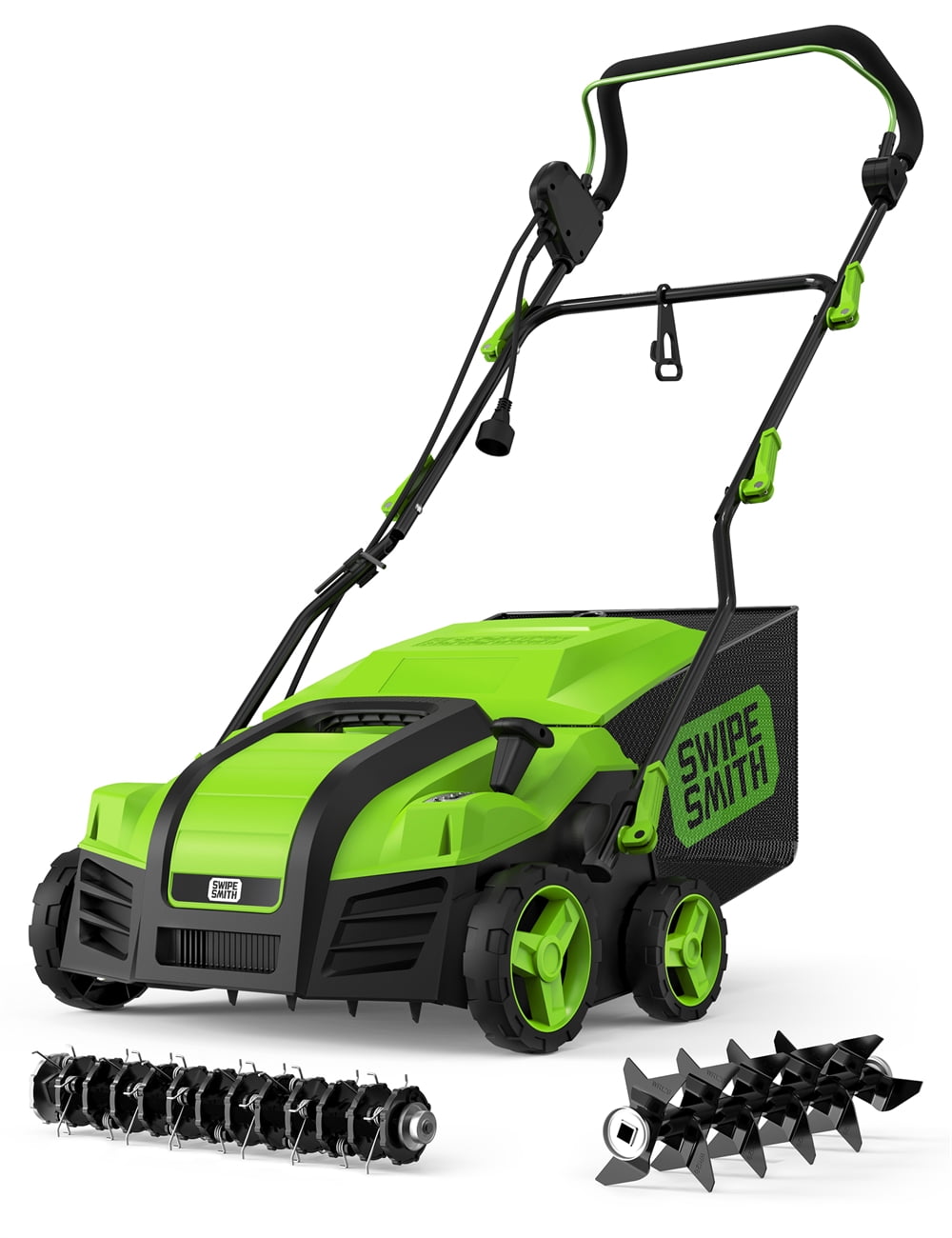 LULEEYANG 16-Inch Electric Dethatcher & Scarifier, 15 Amp Motor, 5 ...