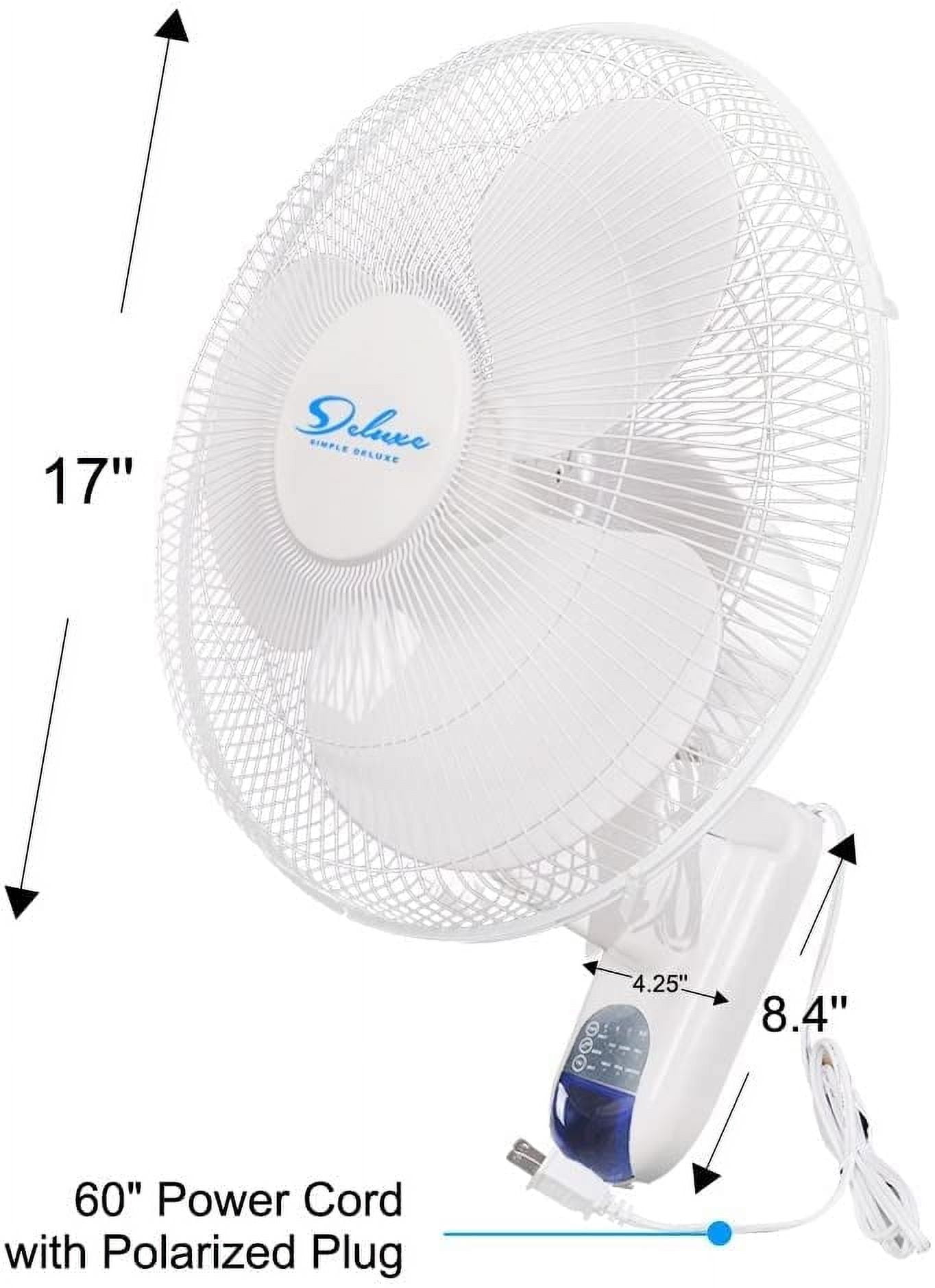 16 Inch Digital Wall Mount Fan with Remote Control, 3 Speed & 3 ...