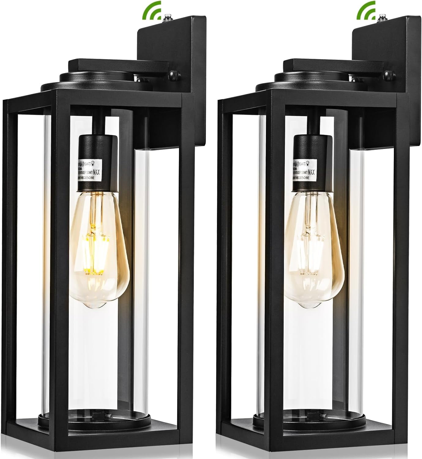 16 Inch Dusk to Dawn Outdoor Wall Light 2 Pack Black - Walmart.com