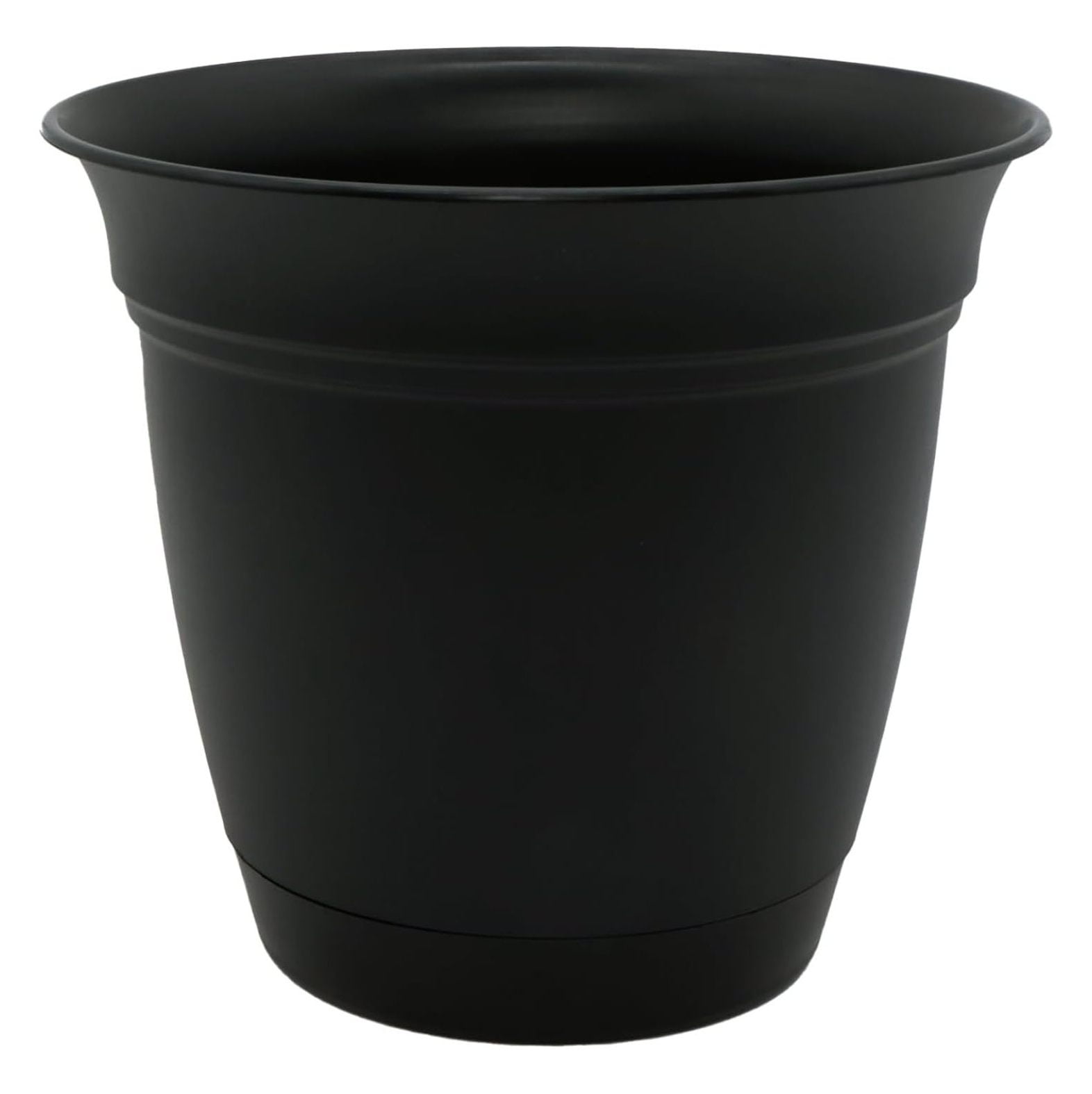 16 Inch Eclipse Round Planter with Saucer - Indoor Outdoor Plant Pot ...