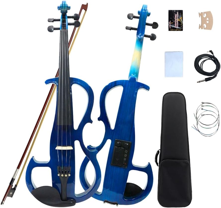 16 Inch Electric Viola Solid Wood 4 String Silent Viola with Ebony ...