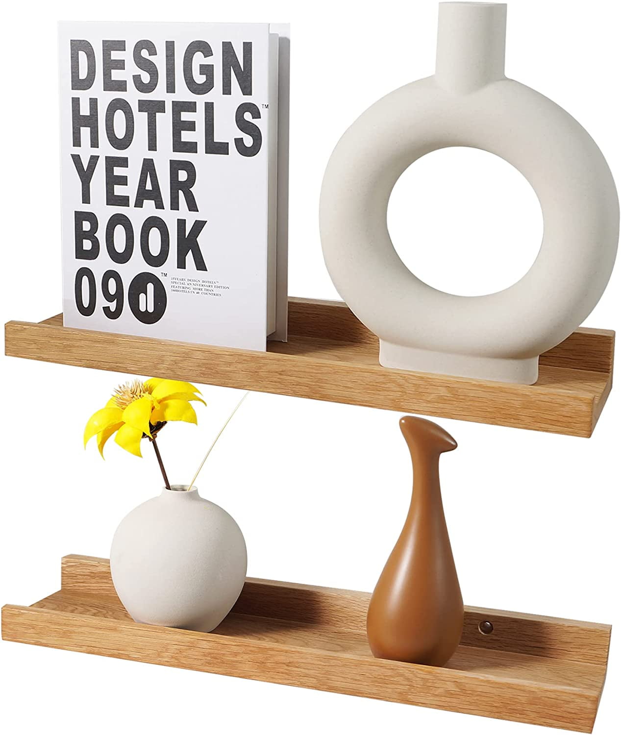 16 Inch Floating Shelves Wall Mounted Set of 2, Rustic Wall Shelves for ...