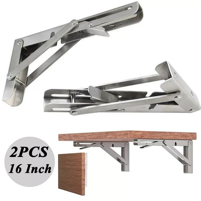 16-Inch Foldable Brackets L Shape Wall Mounted DIY Shelves Max Load ...