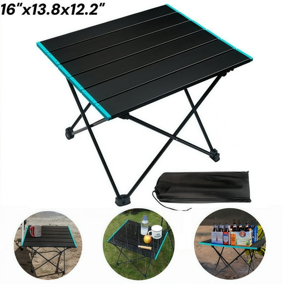 16 Inch Folding Portable Table, Compact Aluminum Camp Side Table with ...