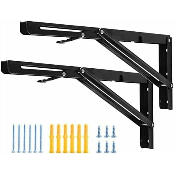 16 Inch Folding Shelf Brackets, Heavy Duty Collapsible Shelf Bracket ...