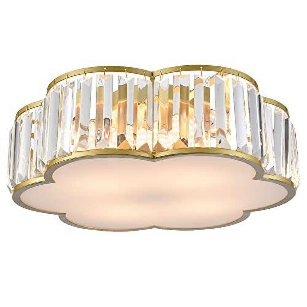 4-Light Crystal Flush Mount Ceiling Light Modern Gold Ceiling Light ...