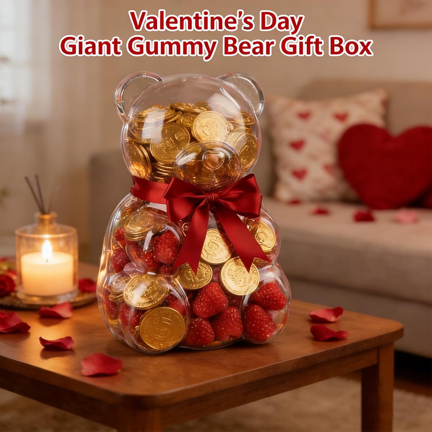 16 Inch Gummy Bear Container, Clear Plastic Bear Container, Bears ...