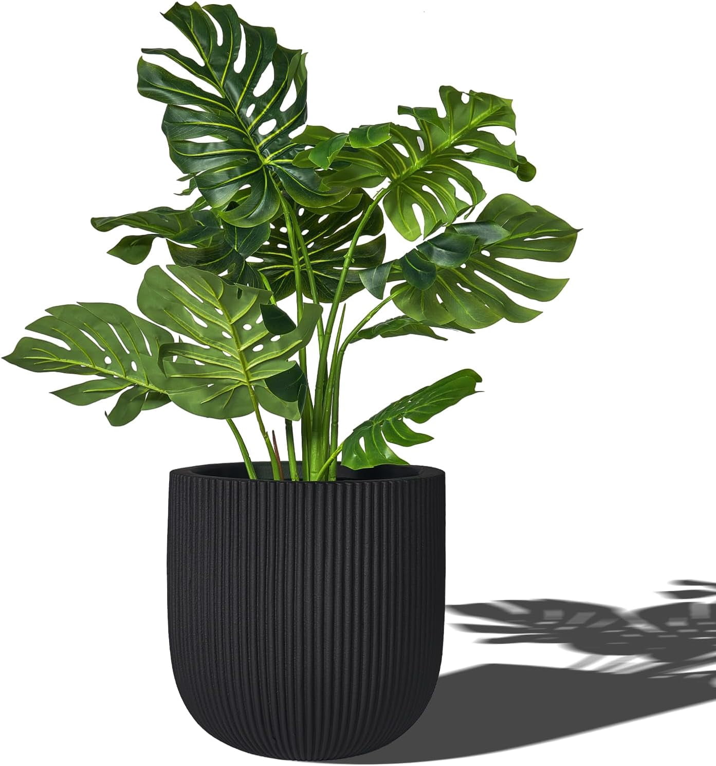 16 Inch Handmade Concrete Outdoor Planter - Classic Striped Design ...