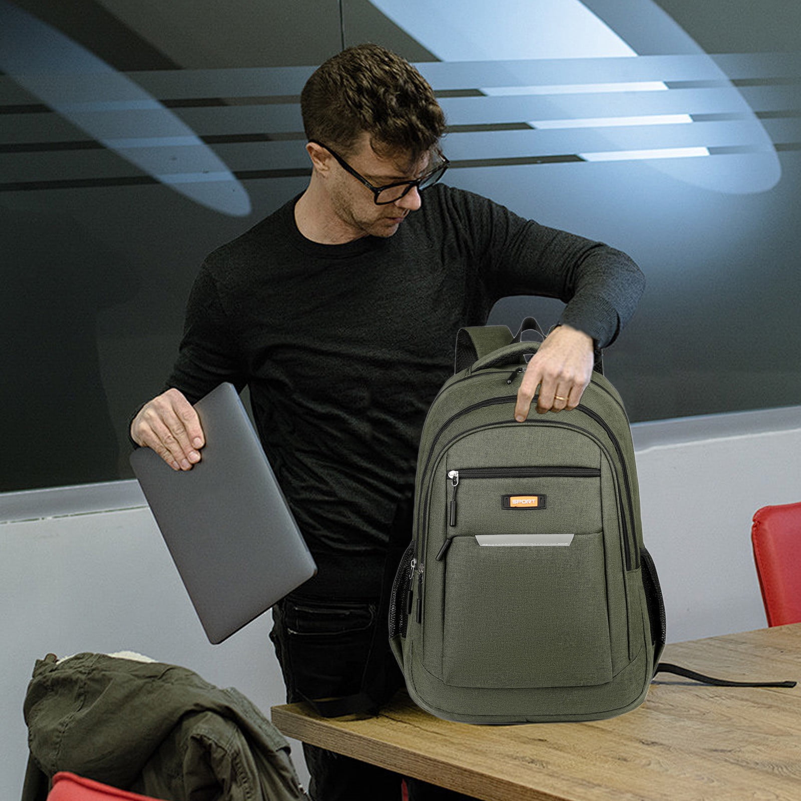 16 Inch Laptop Backpack, Business Travel Bag, Slim Design, Large ...