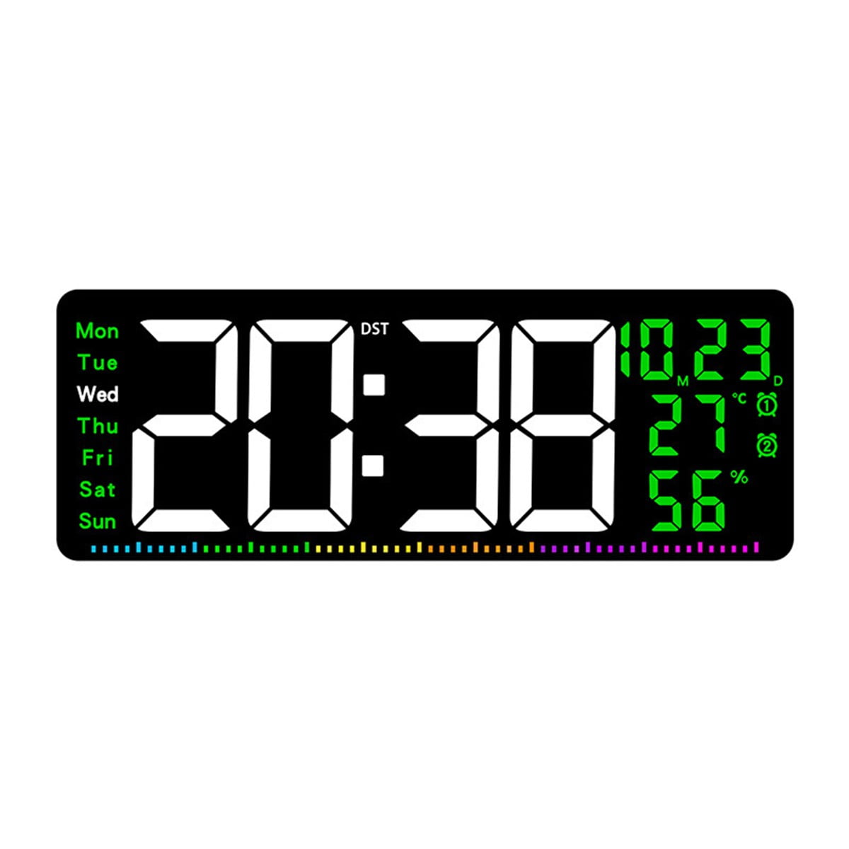 16 Inch Large Display Digital Wall Clock RGB LED Clocks Temperature ...