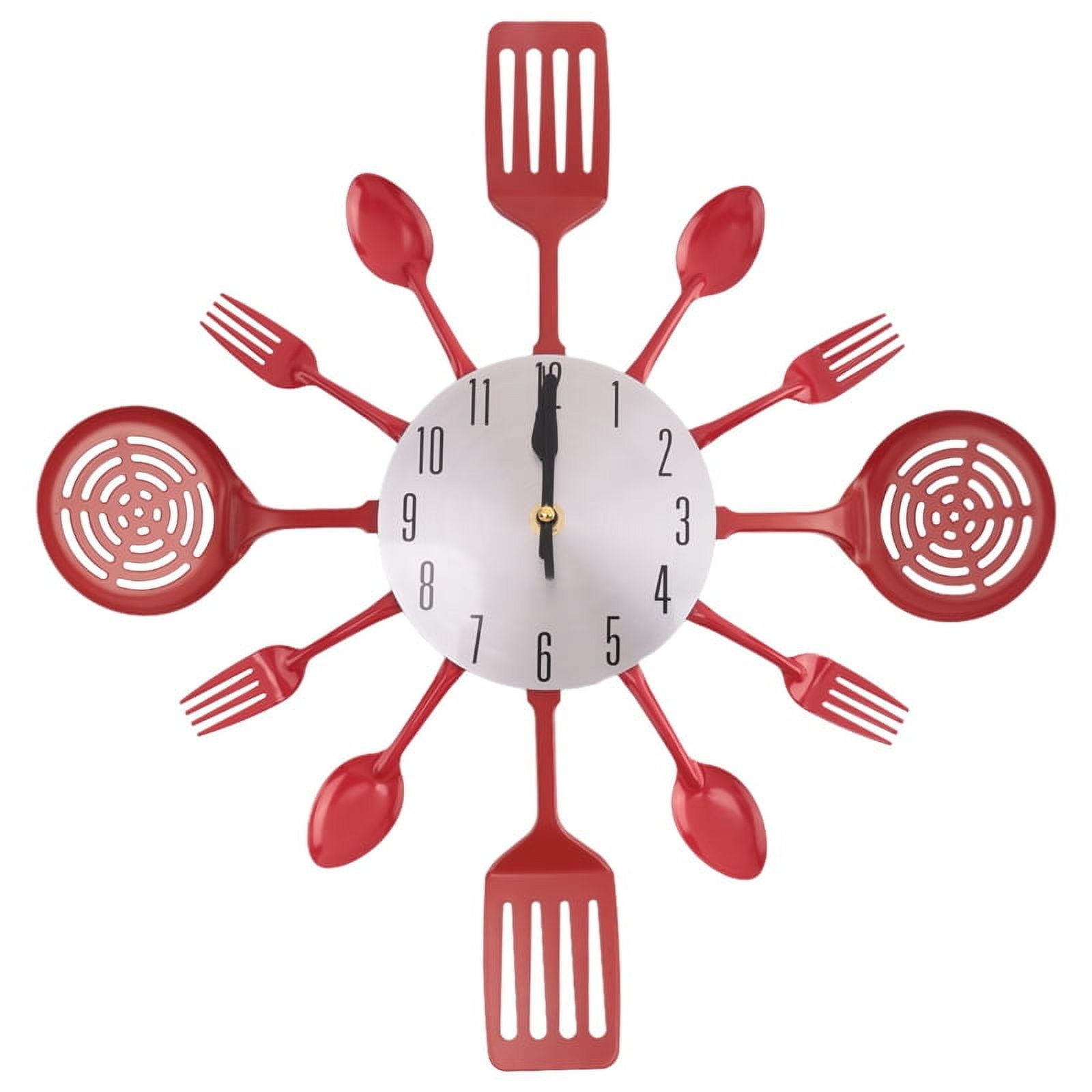 16 Inch Large Kitchen Wall Clocks with Spoons and Forks,3D Tableware ...