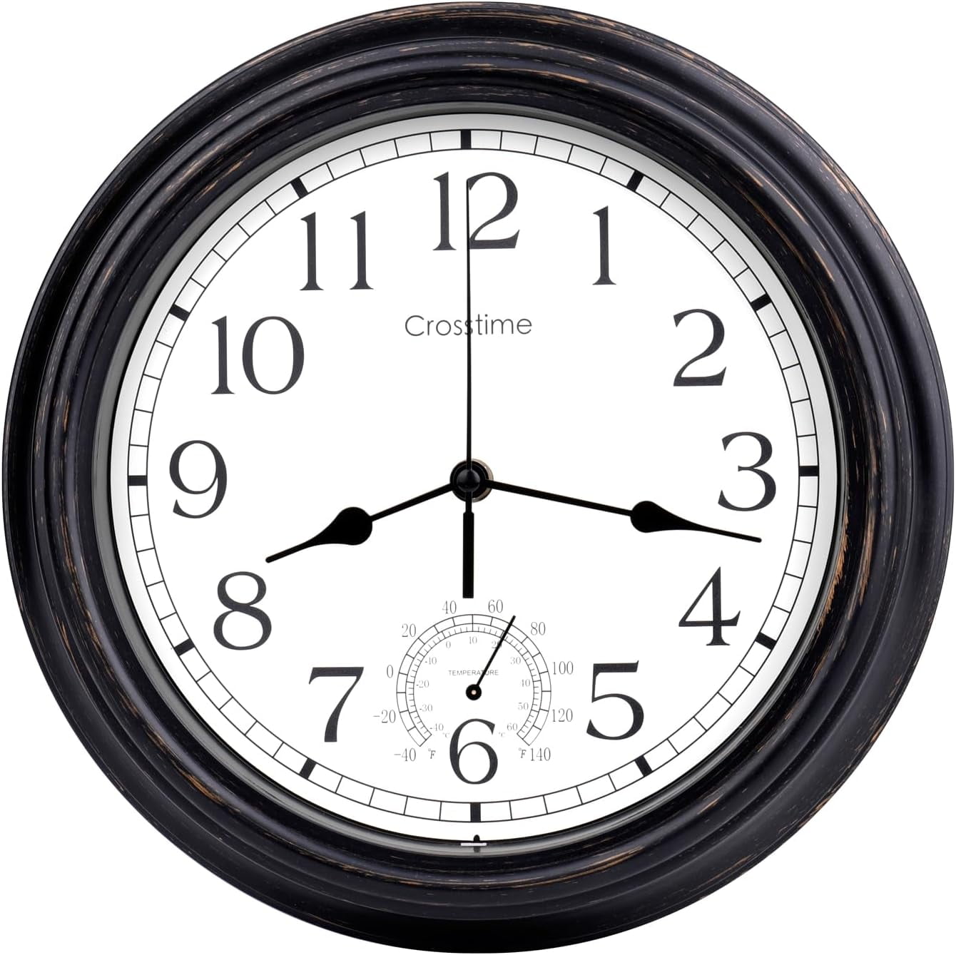 16 Inch Large Outdoor Clock Waterproof with Thermometer Retro Wall ...