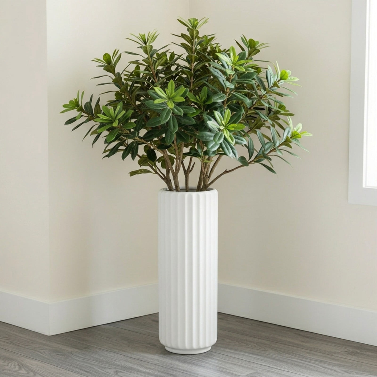 16 Inch Large Plastic Flower Vase, Simple Generous Design, Durable ...