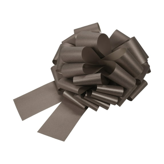 16 Inch Large Pull Bow Glitter Gift Wrapping Big Pull Bows Ribbon Brown ...