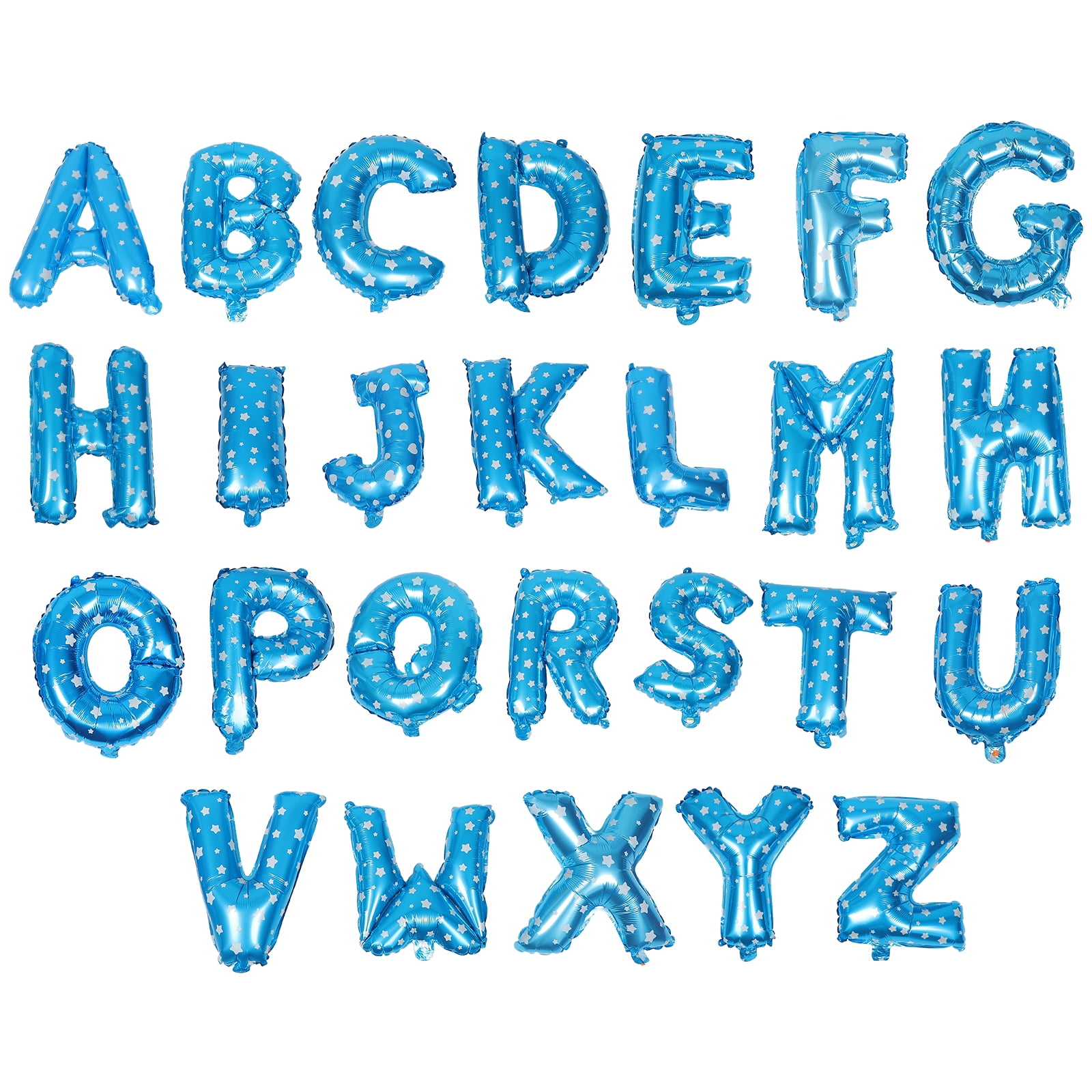 Clispeed Alphabet Foil Balloon Set Blue For Birthday Engagements 26Pack ...