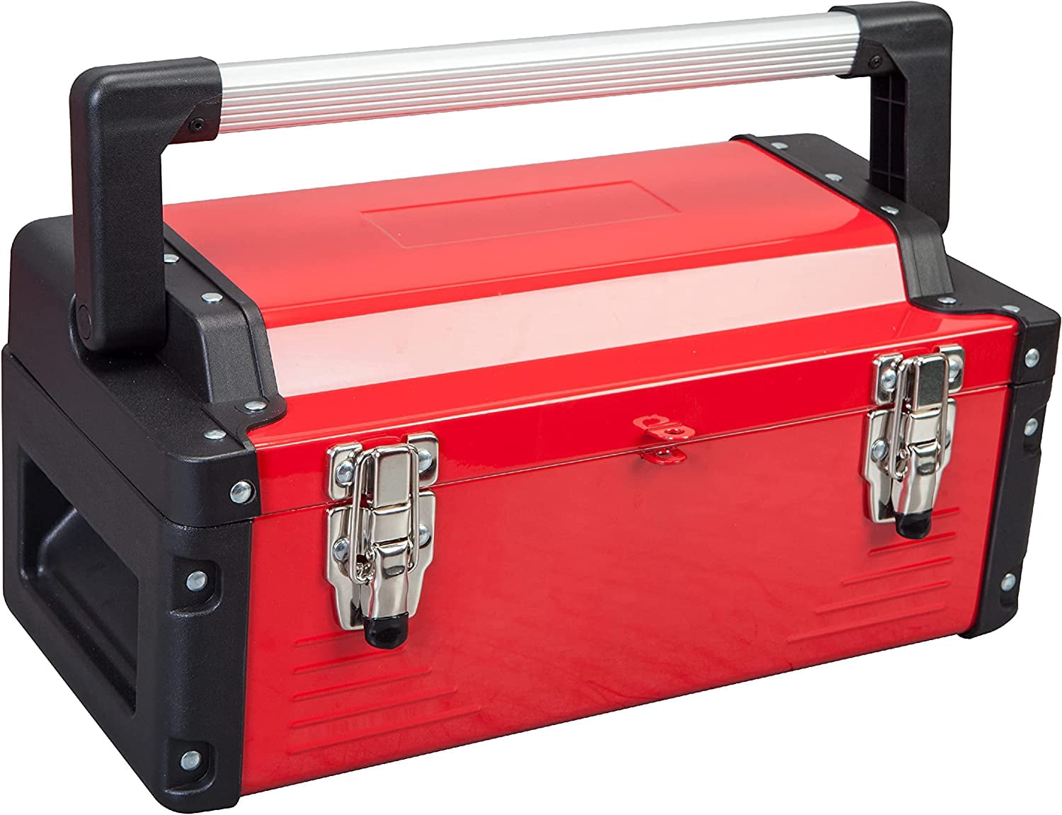 16 Inch Metal Tool Box with Removable Tray, Durable Portable Tool ...