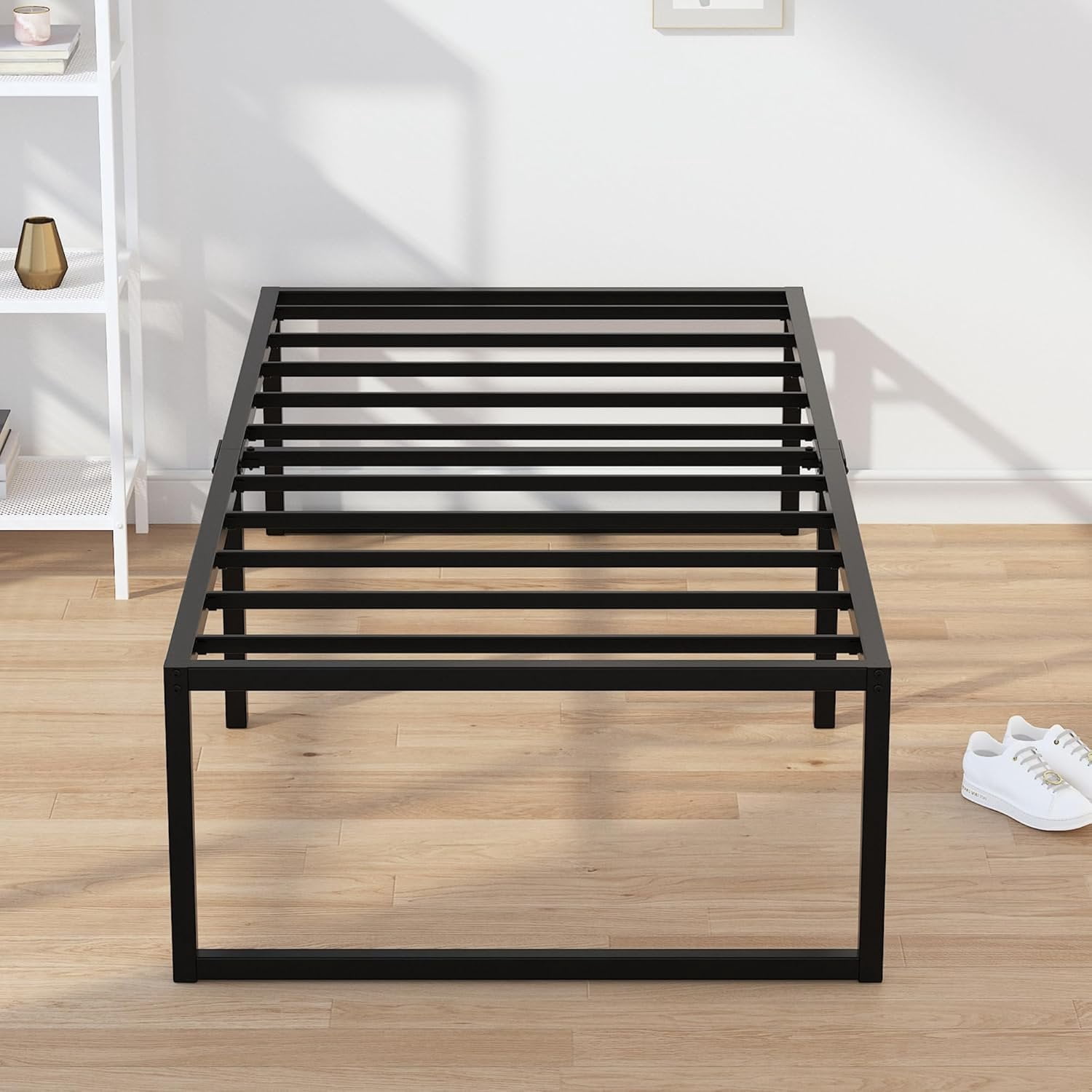 16 Inch Narrow Bed Frame 30x75, Heavy Duty Metal Platform No Box Spring ...