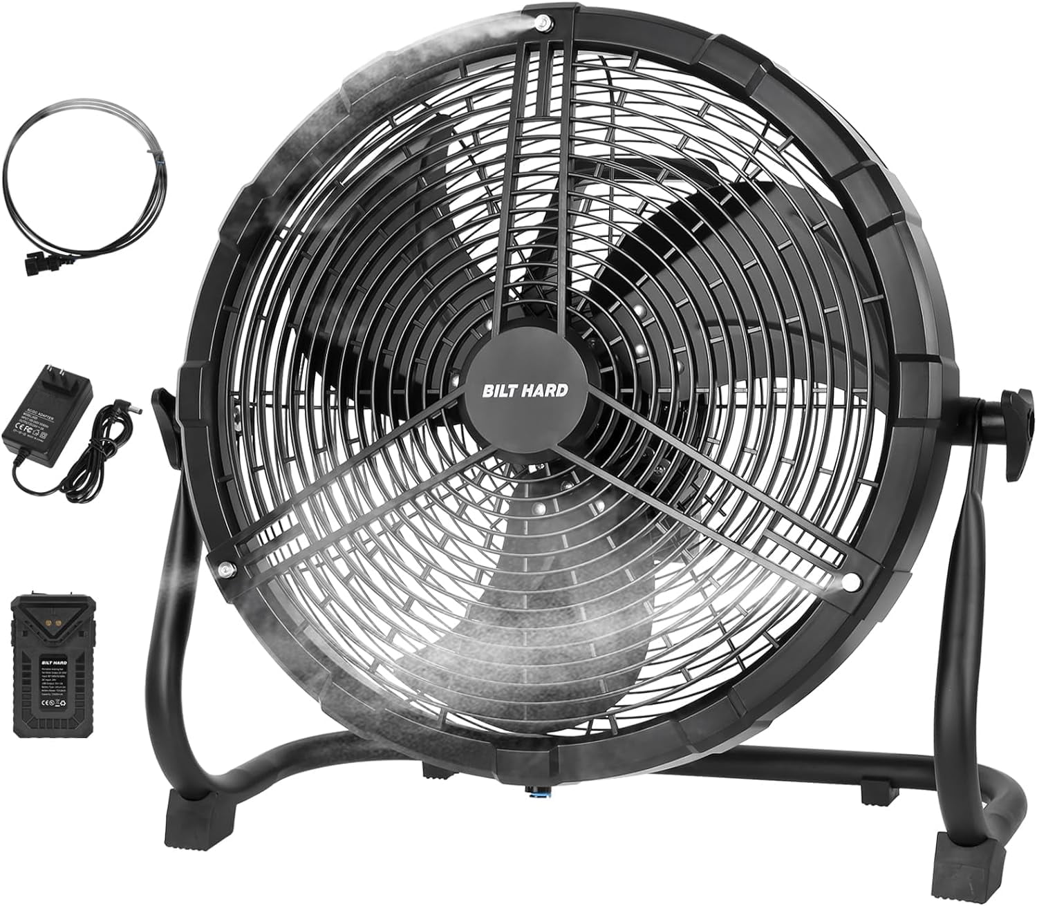 16 Inch Outdoor Portable Misting Fan, Battery Operated Misting Fan with ...