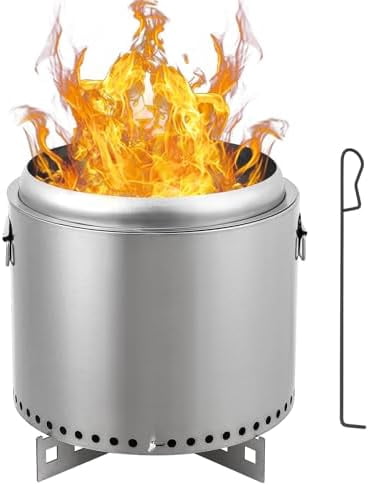 16 Inch Outdoor Smokeless Fire Pit, Stainless Steel Fire Pit with ...