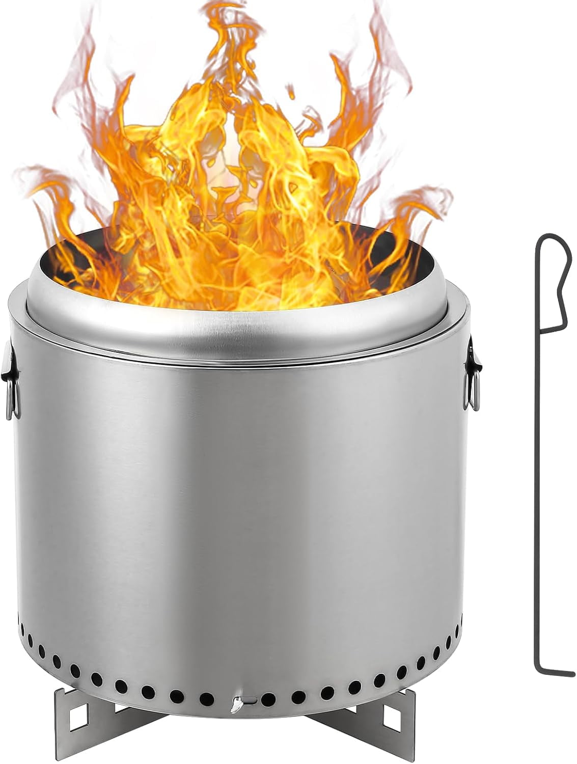 16 Inch Outdoor Smokeless Fire Pit, Stainless Steel Fire Pit with ...
