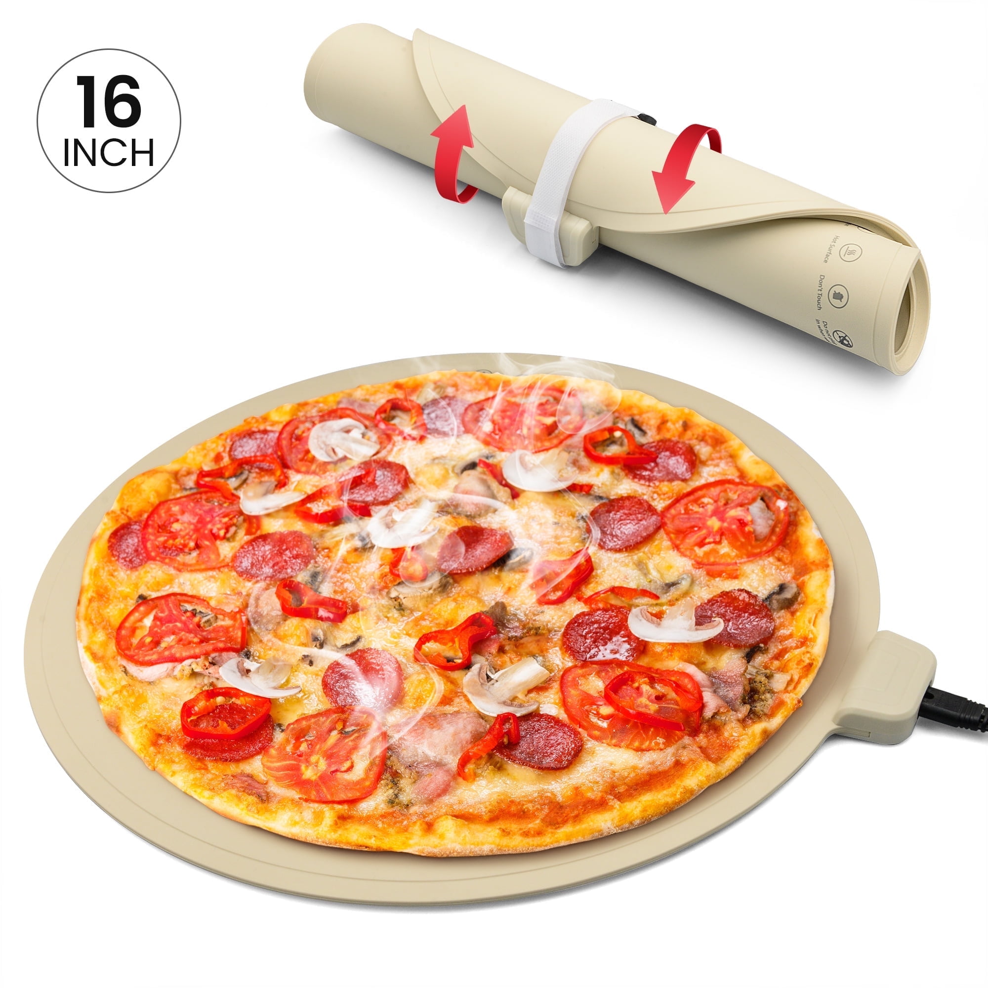 16-Inch Round Food Warming Tray for Keeping Pizza Hot, Food-Grade ...