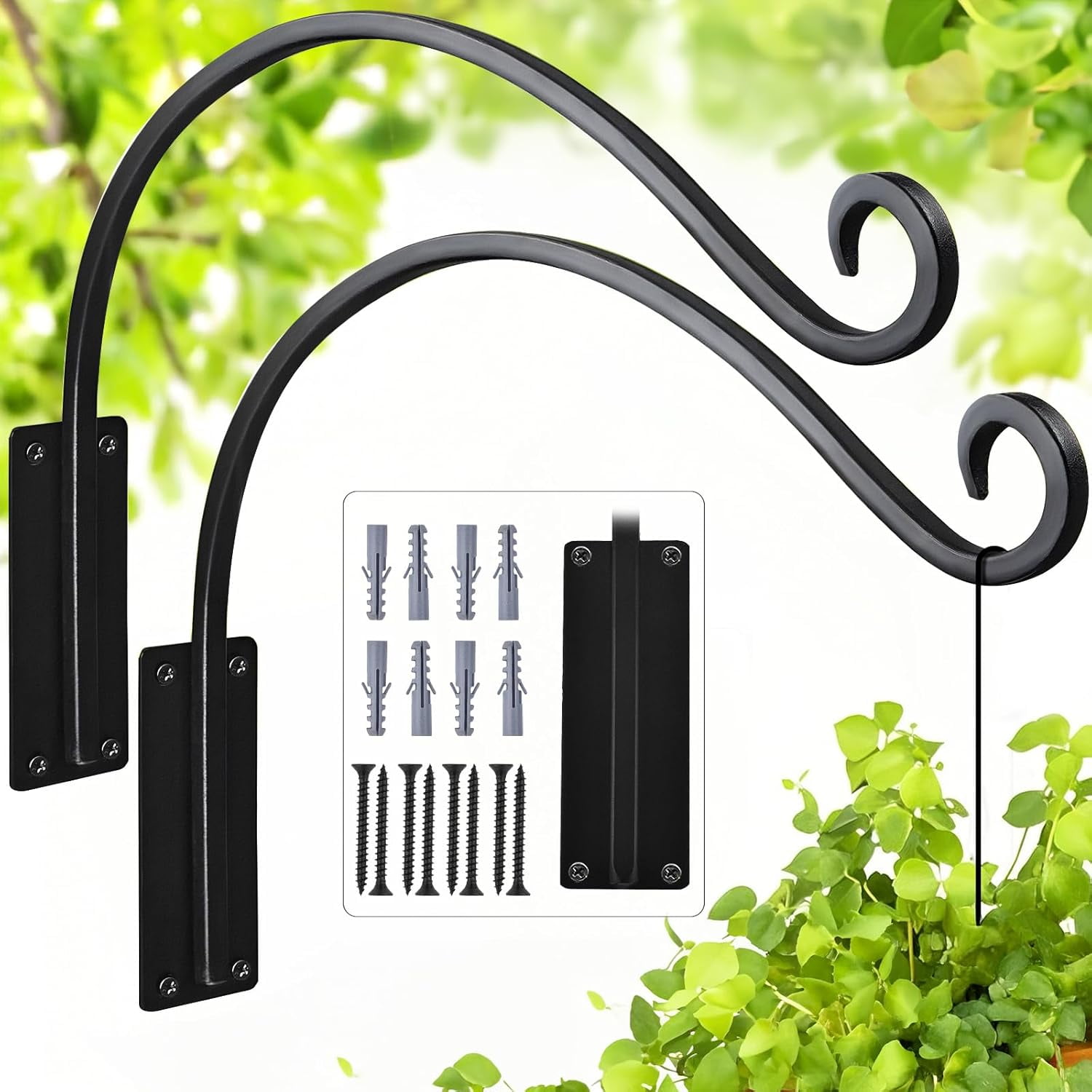 16 Inch Plant Hangers Outdoor 2 Pack,Plant Hanging Hook Bracket for ...