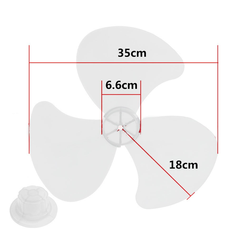 16 Inch Plastic Fan Blade Replacement, 3 Leaves with Nut Cover for ...