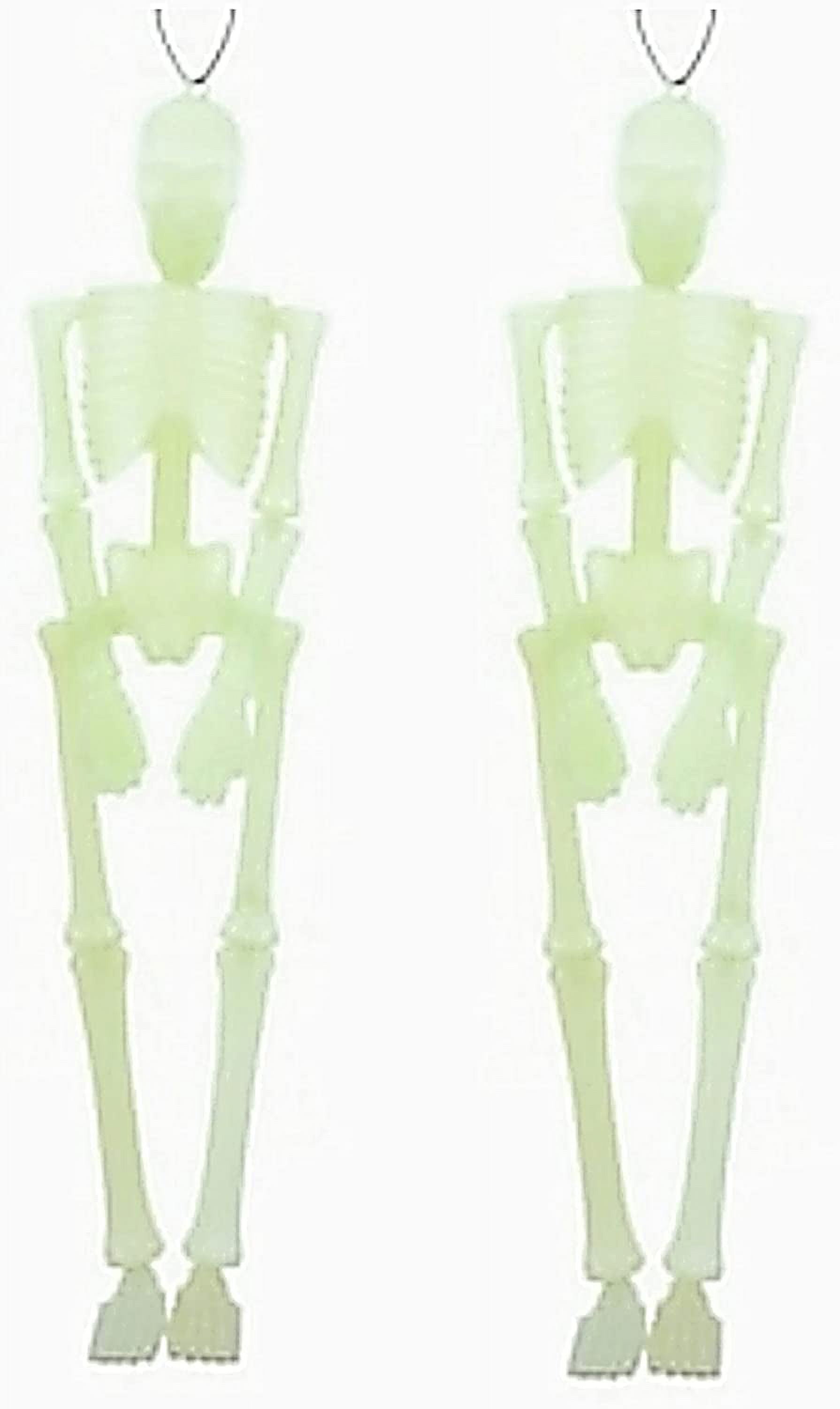 16 Inch Plastic Glow In The Dark Hanging Halloween Skeletons Scary ...