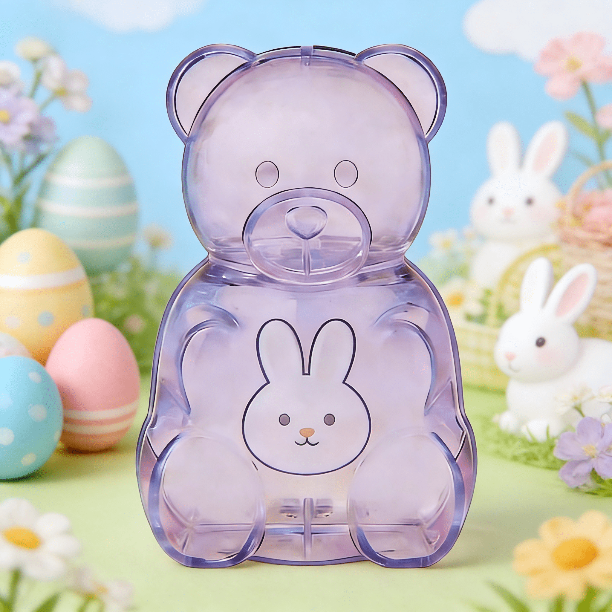 16 Inch Plastic Gummy Bear Containers - Clear Bear Shaped Container ...