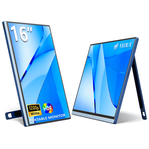16 Inch Portable Monitor for Laptop, 1920x1200P Ultra-Slim FHD IPS 16: ...