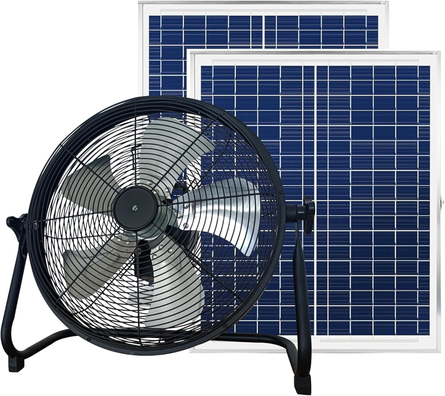 16 Inch Portable Rechargeable Solar Floor/Table Fan, Air Circulation ...