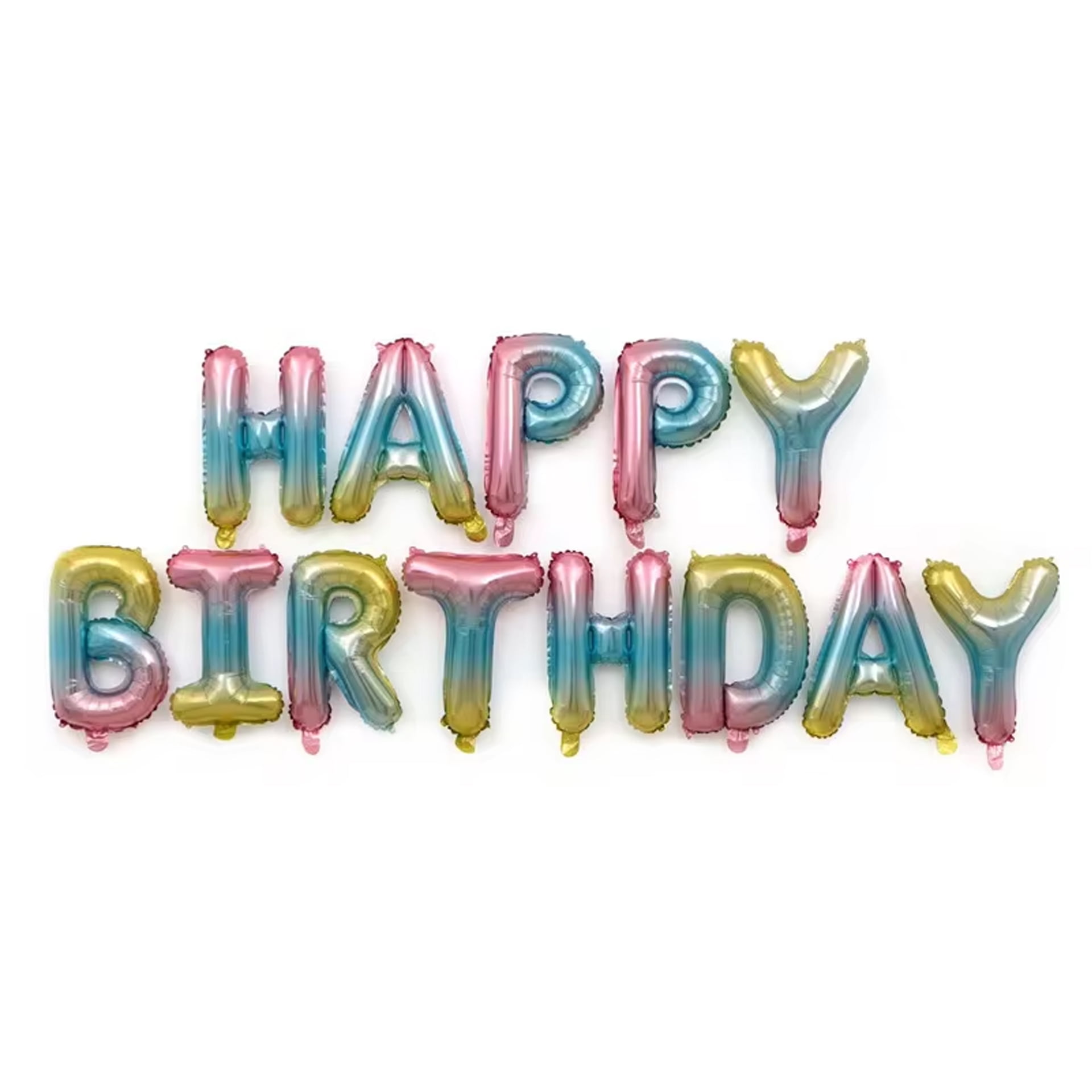 16 Inch Rainbow Happy Birthday Balloons Banner Foil Letters Balloons ...