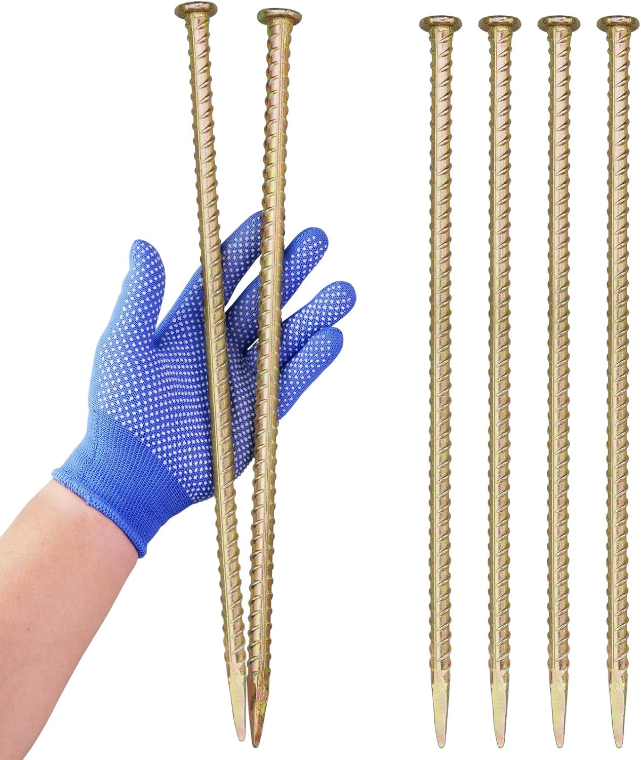 16 Inch Rebar Stakes - 1/2 Inch Diameter Galvanized Steel Ground ...