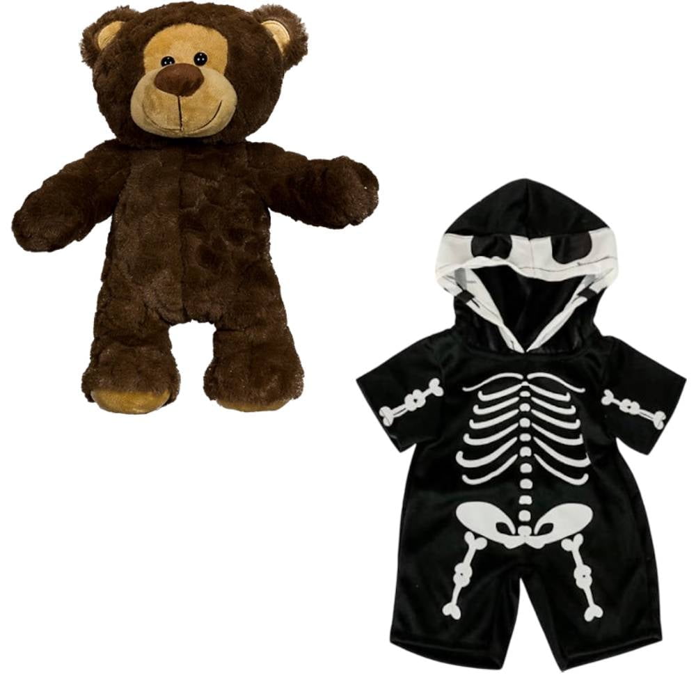 16-Inch Romeo the Bear and Spooky Skeleton Morph Suit - Halloween Plush ...