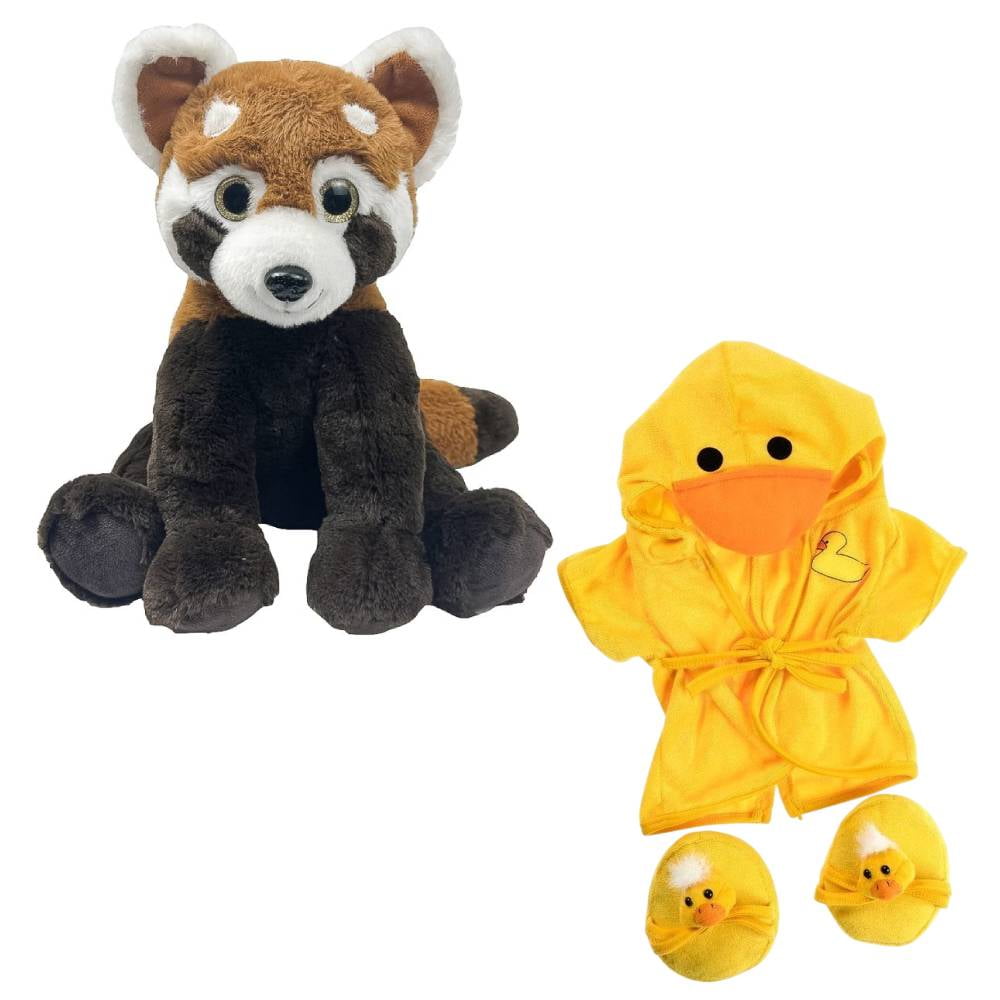 16 Inch Roo the Red Panda with Duck Robe & Slippers Soft Plush Toy for ...