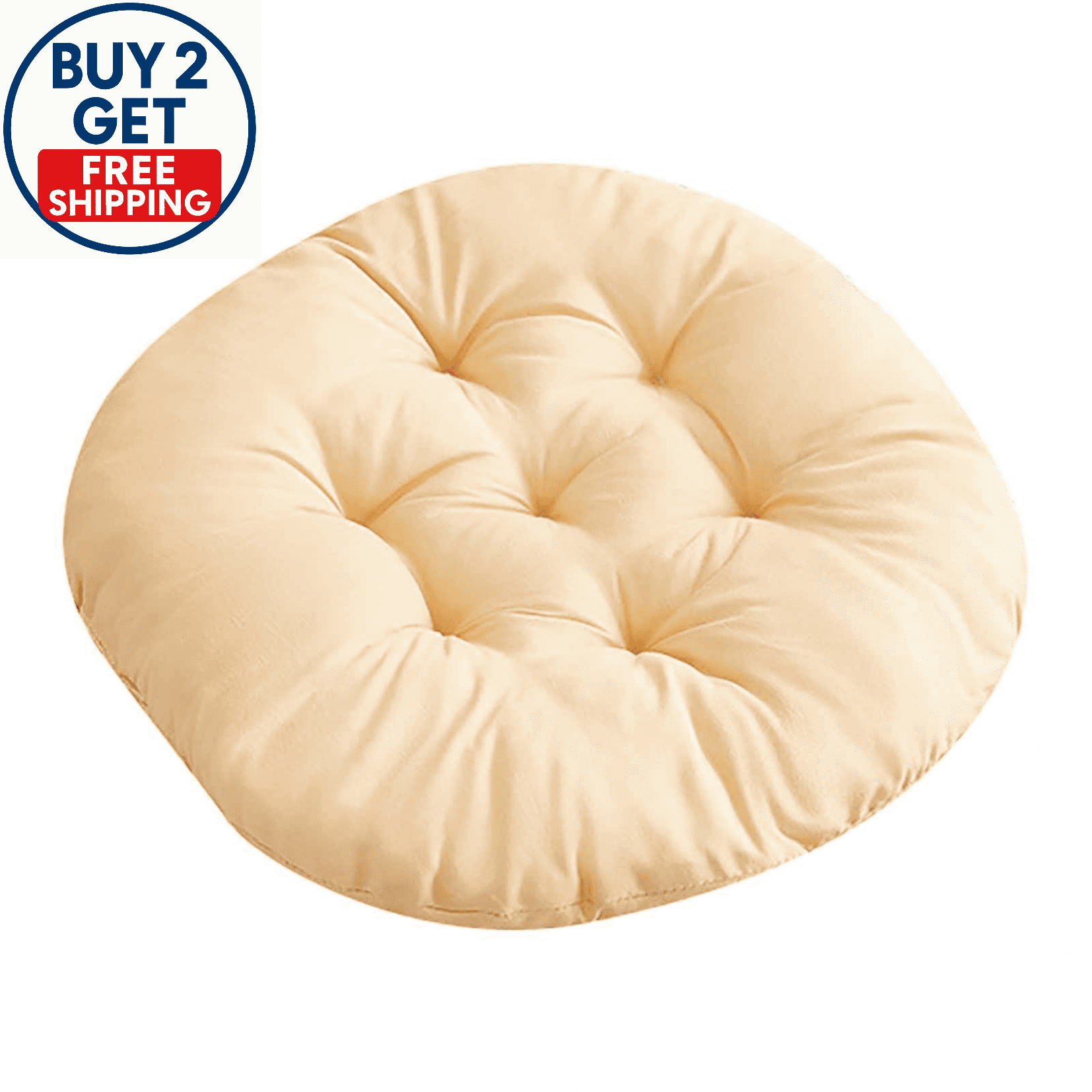 16 Inch Round Chair Seat Pad Thick Tatami Plaid Style Comfortable Floor ...