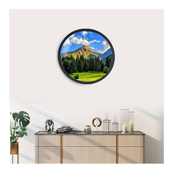 16-Inch Round Photo Frame, Small Circle Picture Frame with Fixed Buckle ...