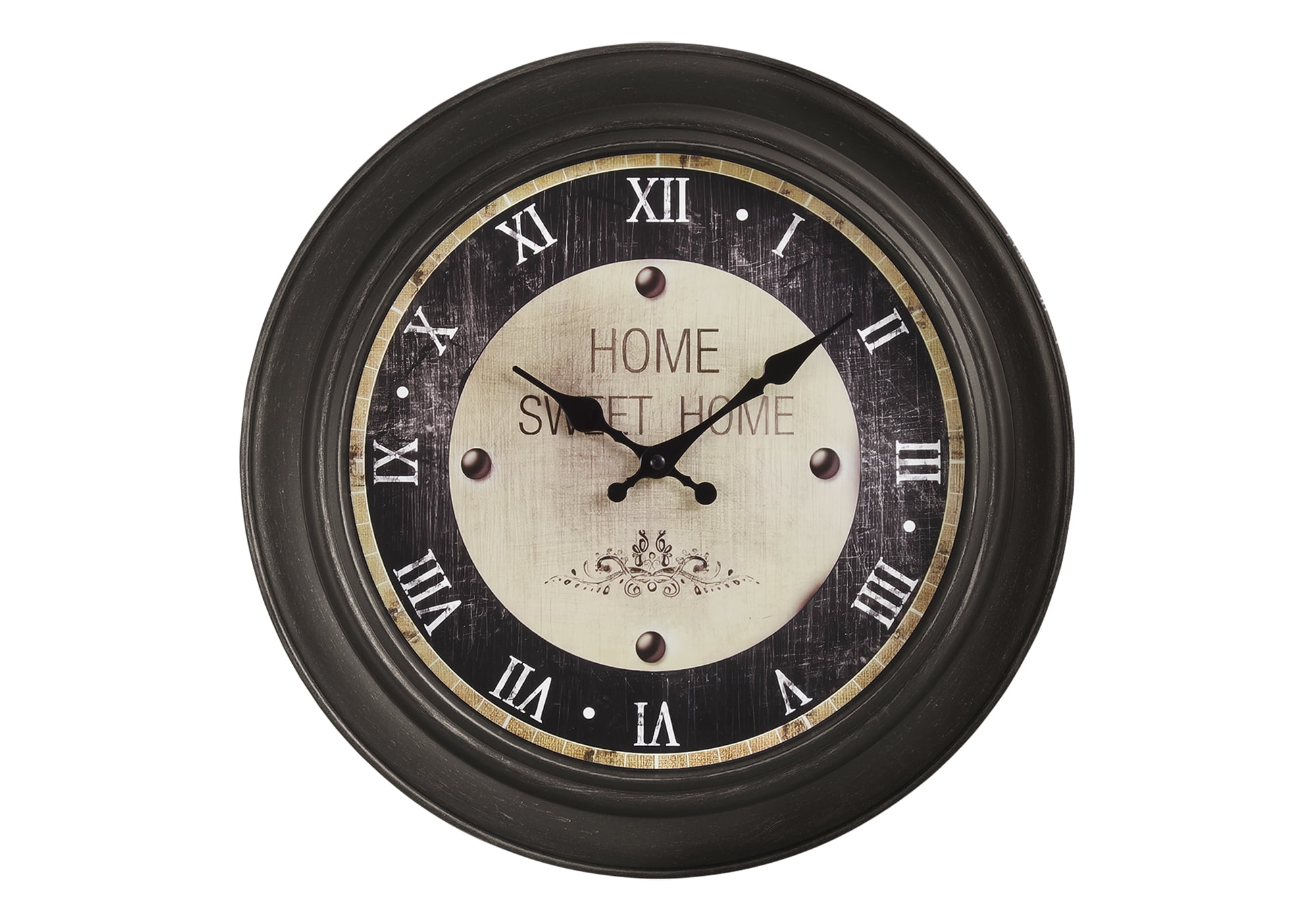 16 Inch Round Vintage Wall Clock, Silent Non-Ticking Quartz Battery ...