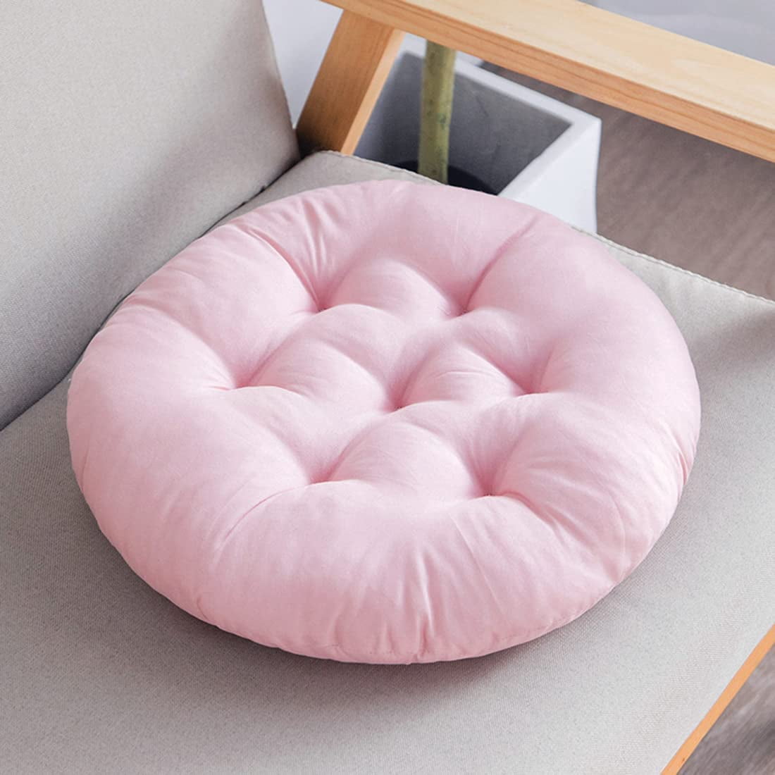 16 Inch Seat Cushions for Chairs, Thick Tatami Plaid Style Comfortable ...