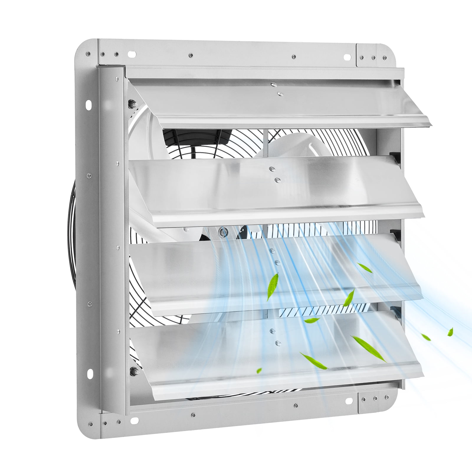 16 Inch Shutter Exhaust Fan, 2000 CFM High Speed Ventilation Wall ...